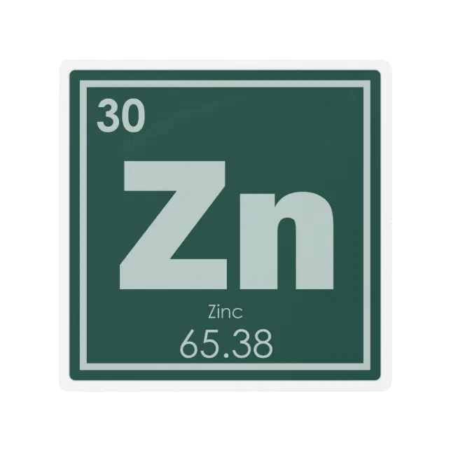 Zinc chemical element symbol chemistry formula gee metal print | Zazzle