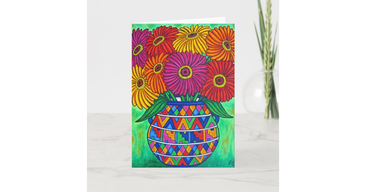 Zinnia Fiesta Greeting / Note Card | Zazzle