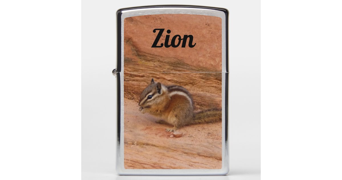 Zion Chipmunk on Red Rocks Zippo Lighter | Zazzle