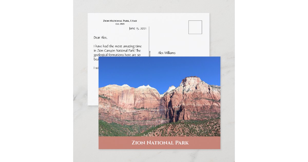 Zion National Park Postcard | Zazzle
