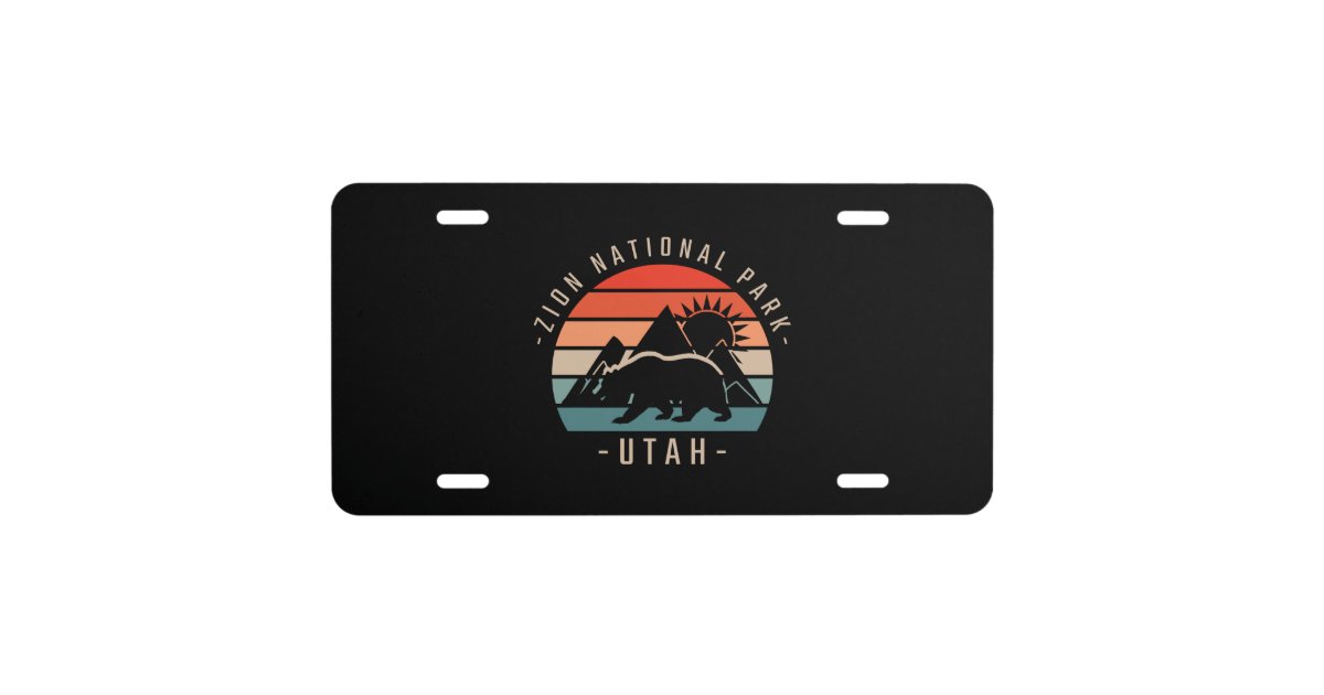 Zion National Park Retro License Plate | Zazzle