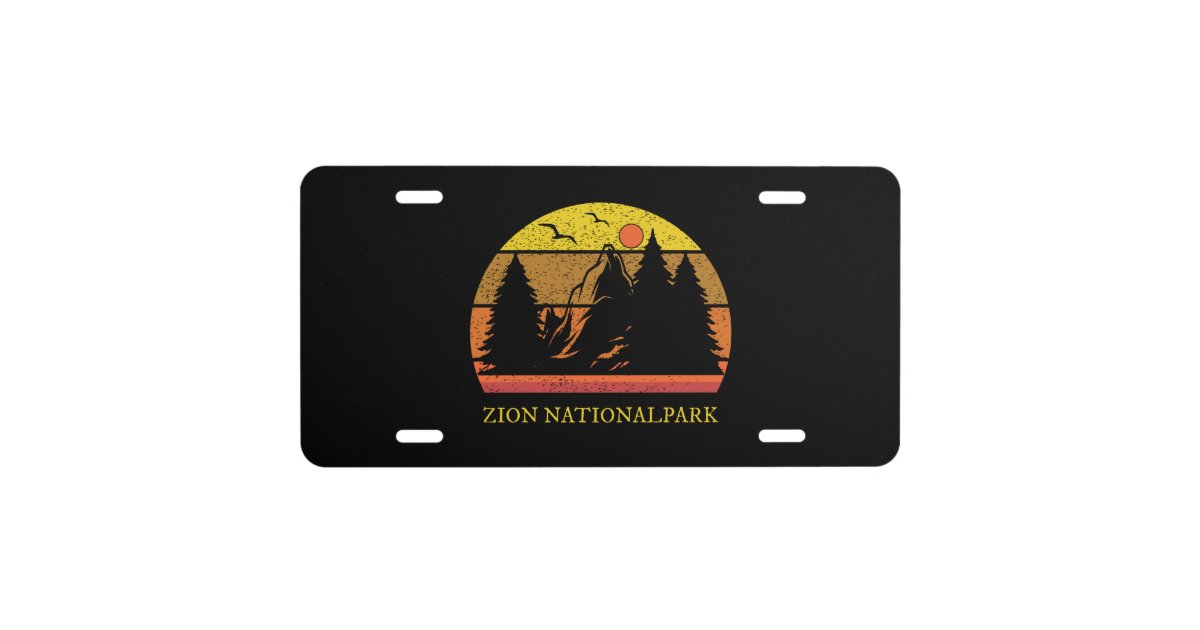 Zion National Park Retro Vintage License Plate | Zazzle