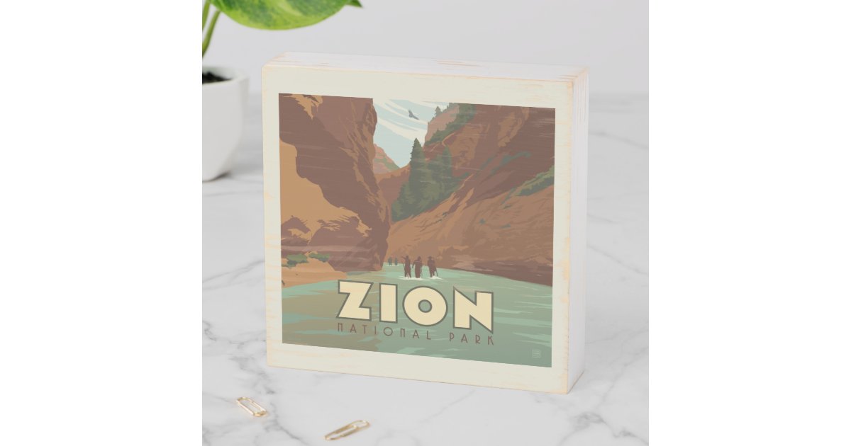 Zion National Park | The Narrows Wooden Box Sign | Zazzle