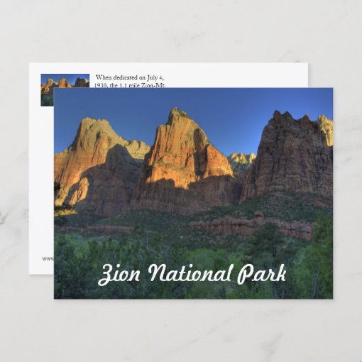 Zion National Park, UT Postcard | Zazzle