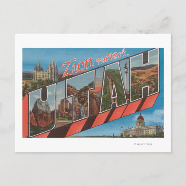 Zion National Park, Utah - Large Letter Scenes Postcard | Zazzle