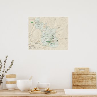 Zion National Park (Utah) map poster | Zazzle