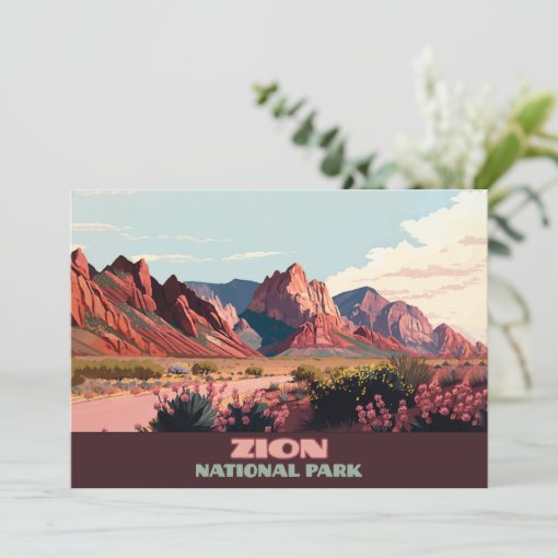 Zion National Park Utah Mountains Invitation | Zazzle