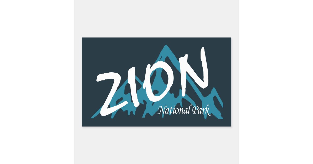 Zion National Park Utah Mountains Rectangular Sticker | Zazzle