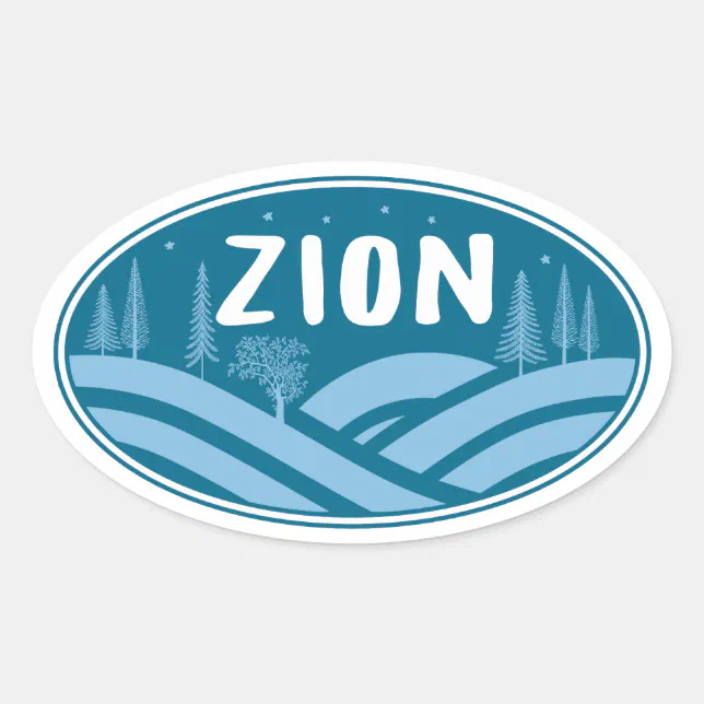 Zion National Park Utah Outdoors Oval Sticker | Zazzle