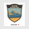 Zion National Park Utah The Watchman Vintage Sticker | Zazzle