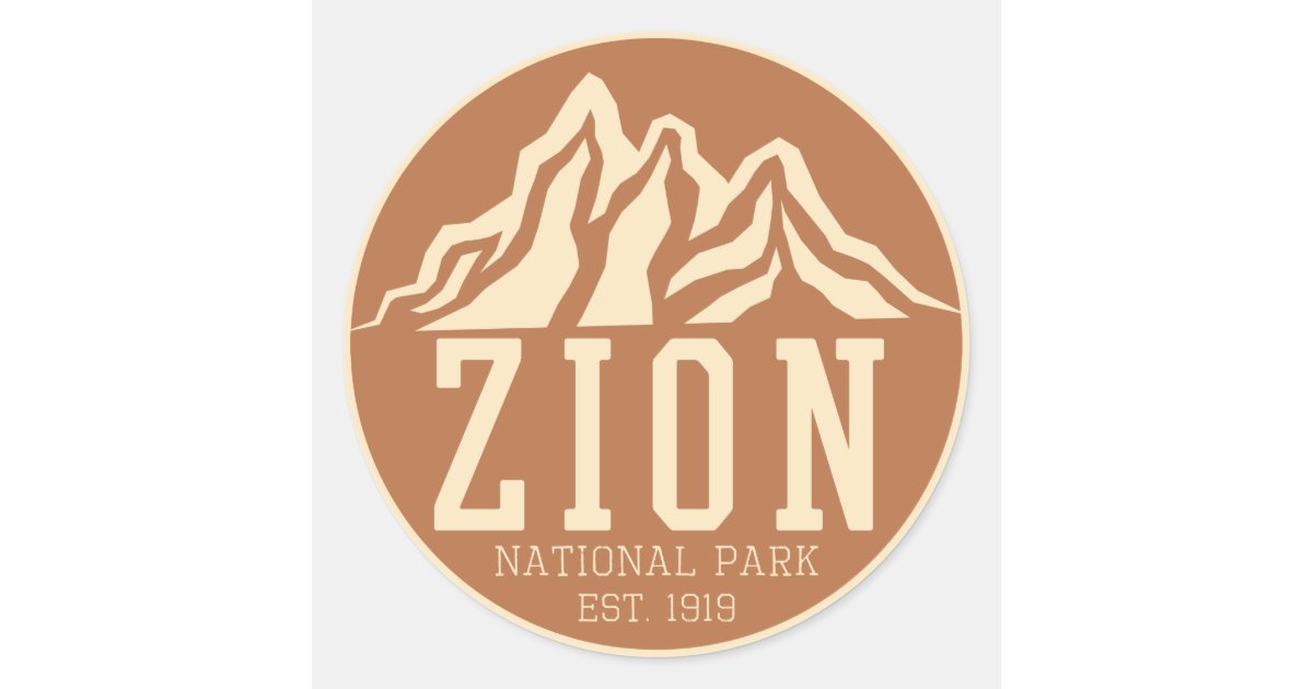 Zion National Park Utah USA Outdoors Retro Classic Round Sticker | Zazzle