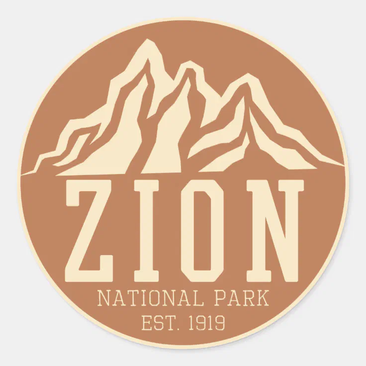 Zion National Park Utah USA Outdoors Retro Classic Round Sticker | Zazzle