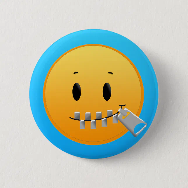 Zip Your Lips pin | Zazzle
