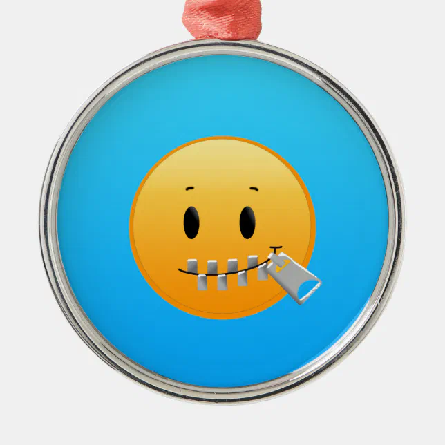 Zipper Emoji Metal Ornament | Zazzle