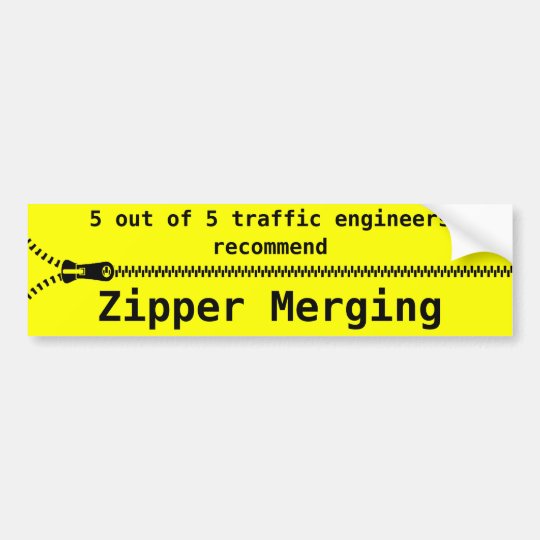 Zipper Merge Bumper Sticker | Zazzle.com