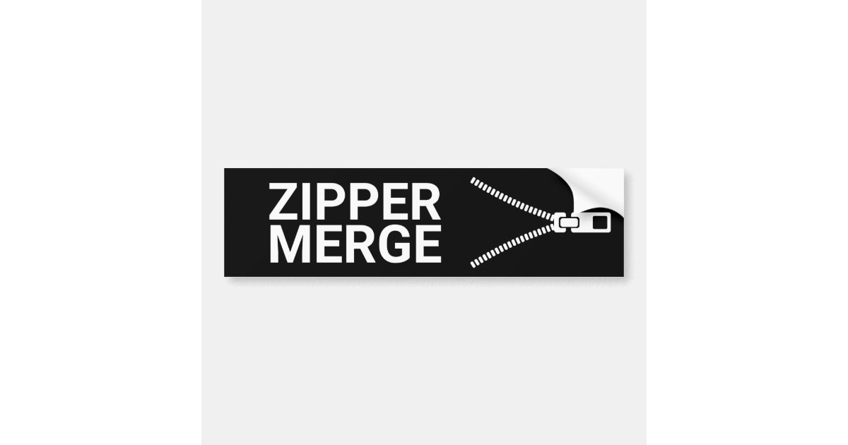 Zipper Merge Bumper Sticker | Zazzle