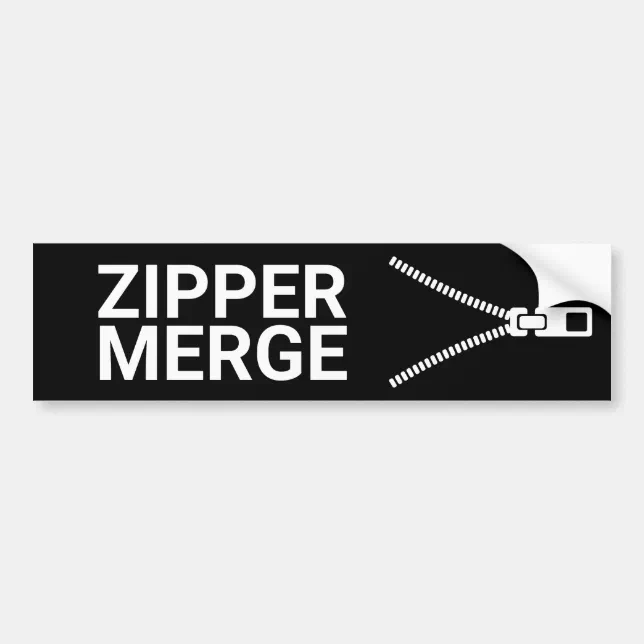 Zipper Merge Bumper Sticker | Zazzle