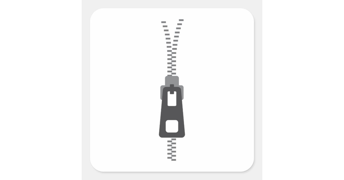 Zipper Square Sticker | Zazzle
