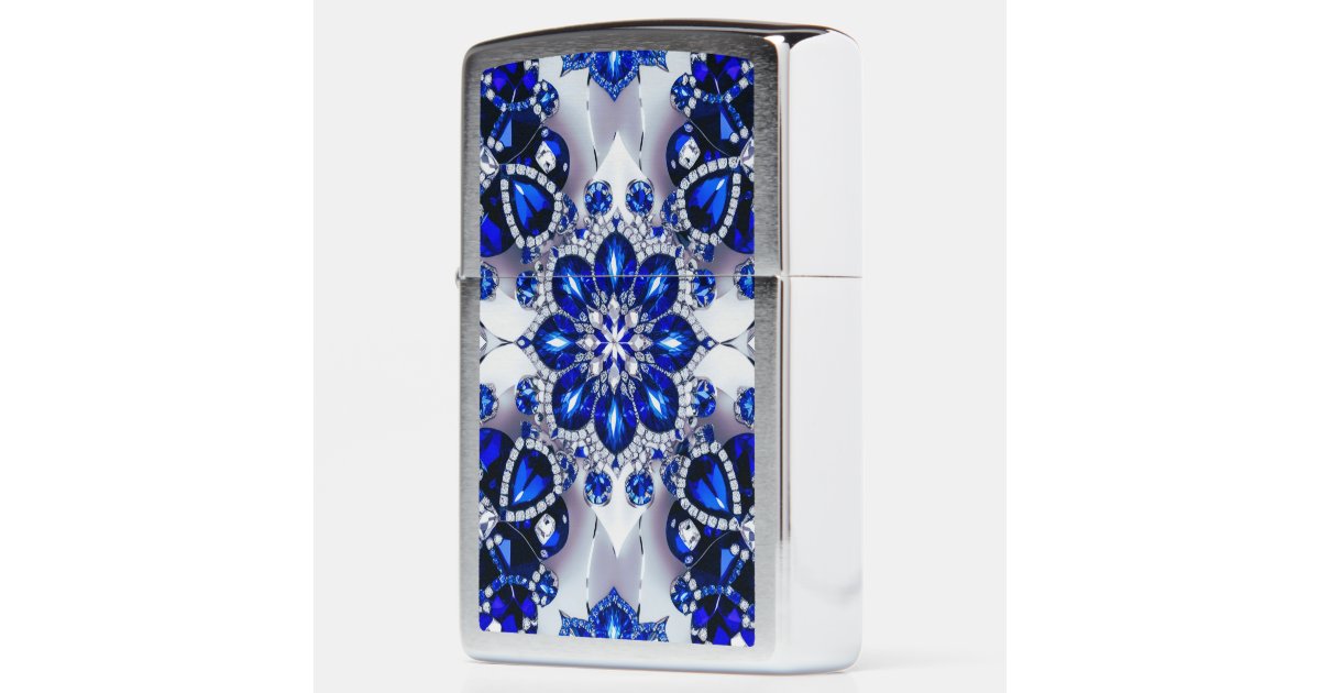 Zippo lighter with Blue White Colors Design | Zazzle