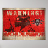 ZKE Quarantine Warning Poster | Zazzle