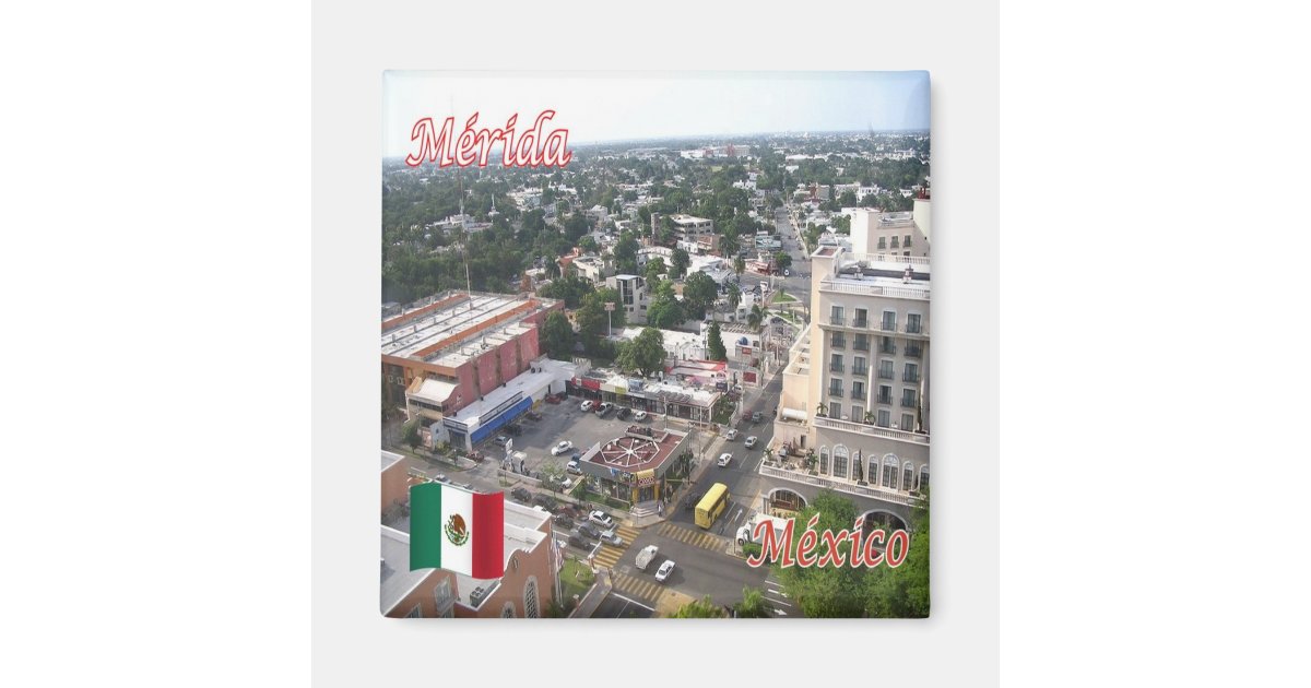 zMX016 MERIDA, Aerial View, Mexico, Yucatán,Fridge Magnet | Zazzle