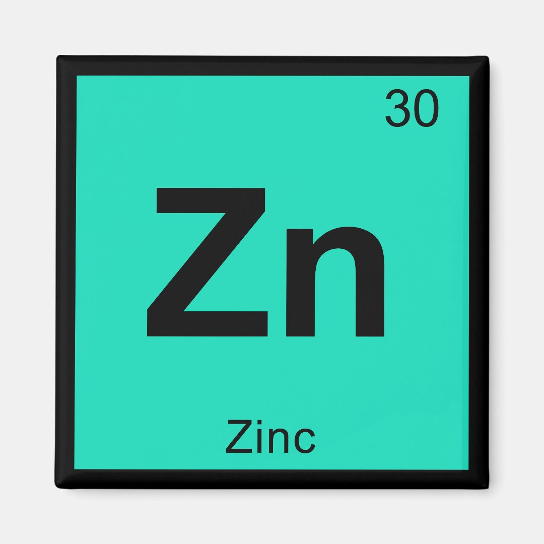 Zn - Zinc Chemistry Periodic Table Symbol Element Magnet | Zazzle