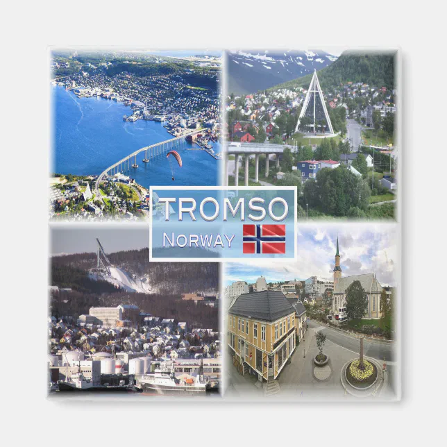 zNO049 TROMSO Artic Cathedral, aerial view, Norway Magnet | Zazzle
