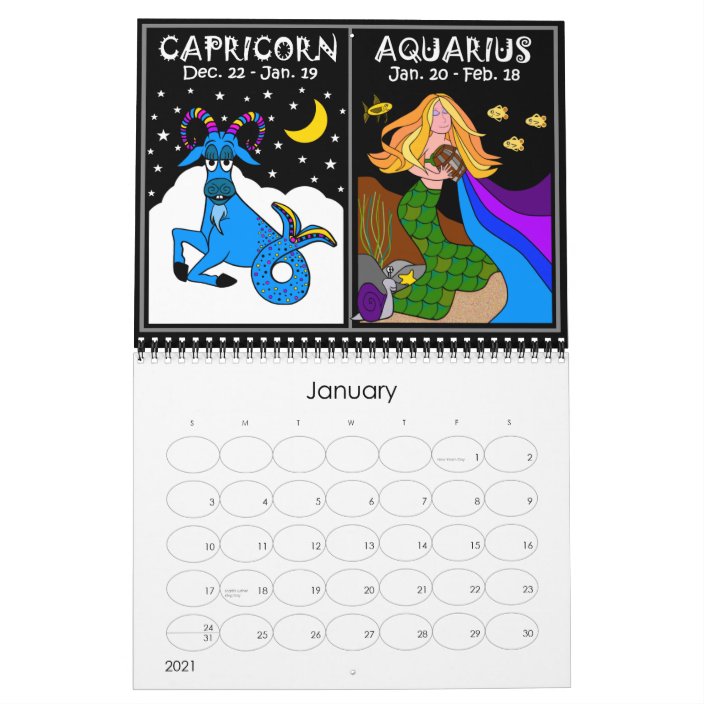 ZODIAC 12 MONTH CALENDAR | Zazzle.com