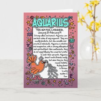 Zodiac — Aquarius Fun Facts Card | Zazzle