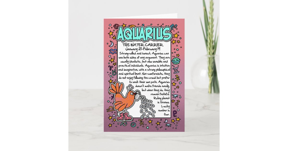 Zodiac — Aquarius Fun Facts Card | Zazzle
