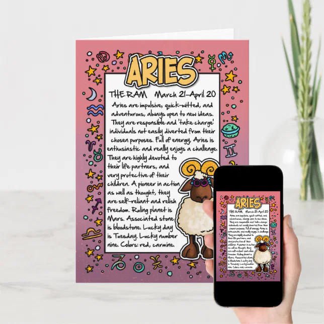 Zodiac — Aries Fun Facts Card | Zazzle