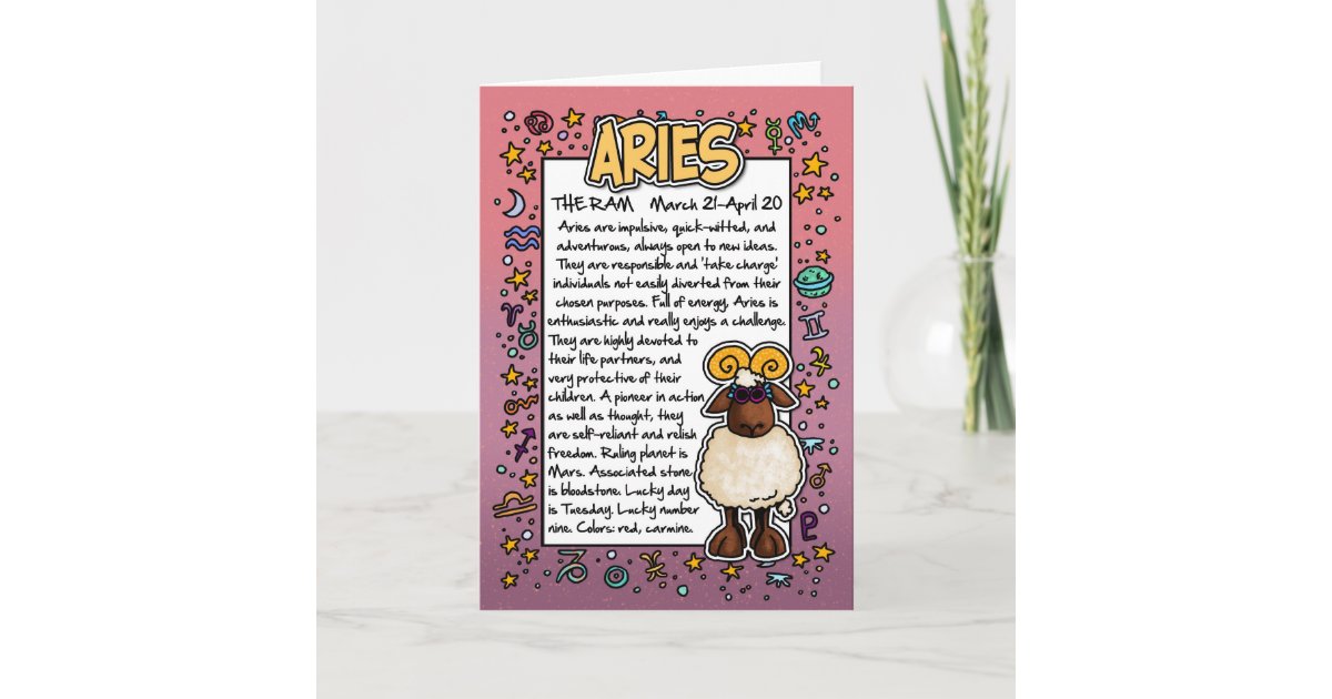 Zodiac - Aries Fun Facts Card | Zazzle