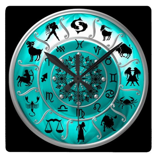 Zodiac ~ Astrological Signs ~ Horoscope ~ Square Wall Clock | Zazzle.com
