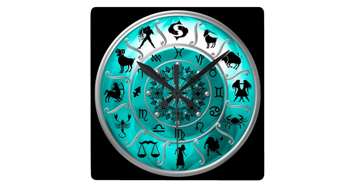 Zodiac ~ Astrological Signs ~ Horoscope ~ Square Wall Clock | Zazzle