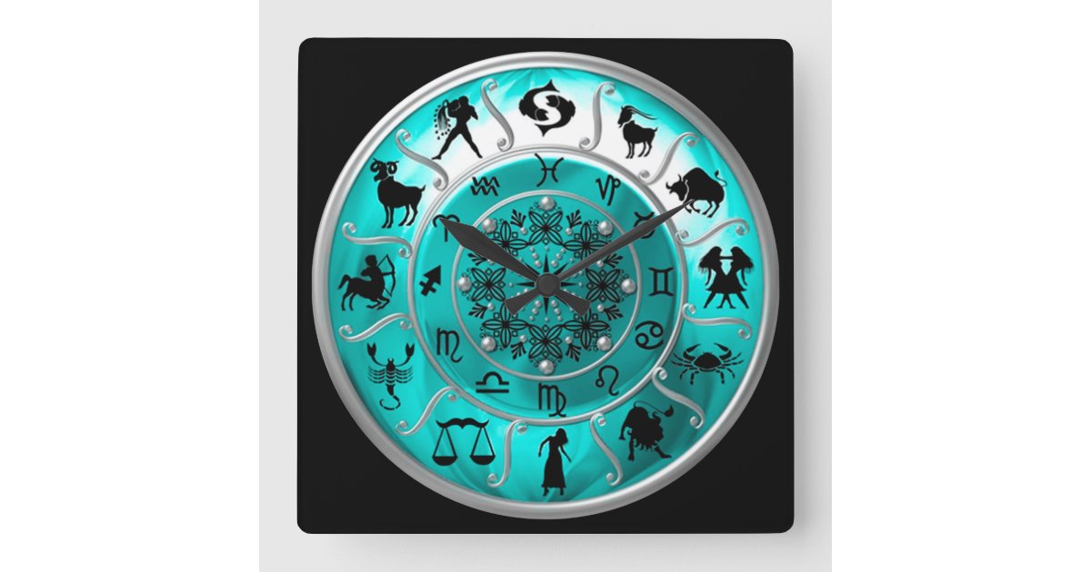 Zodiac ~ Astrological Signs ~ Horoscope ~ Square Wall Clock | Zazzle