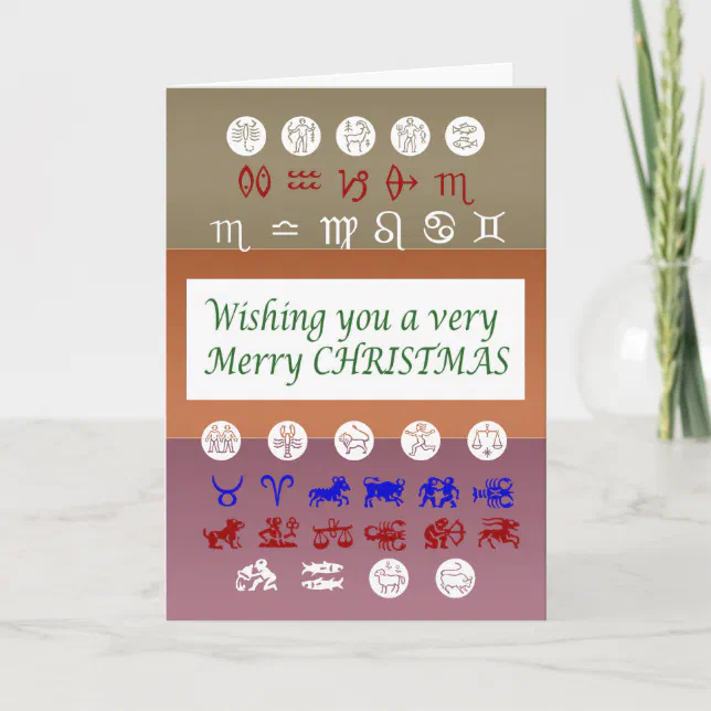 Zodiac Astrology Symbol : Merry Christmas Xmas Holiday Card | Zazzle