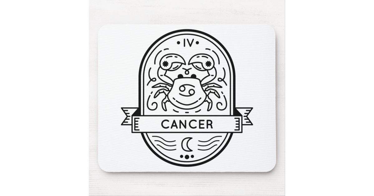 ZODIAC BADGE SYMBOL CANCER STROKE MOUSE PAD | Zazzle
