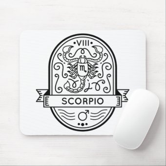 ZODIAC BADGE SYMBOL SCORPIO STROKE MOUSE PAD | Zazzle