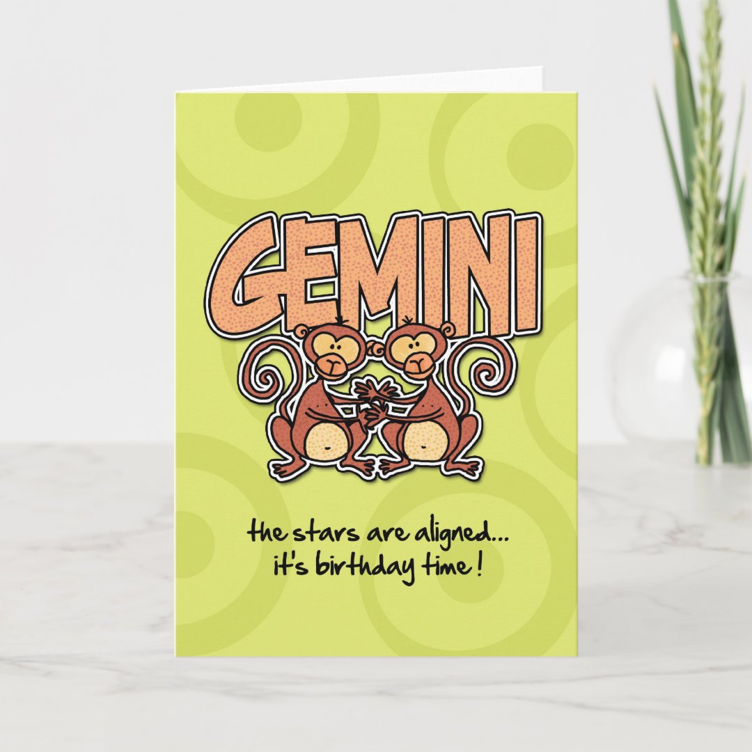 Zodiac Birthday - Gemini Card | Zazzle