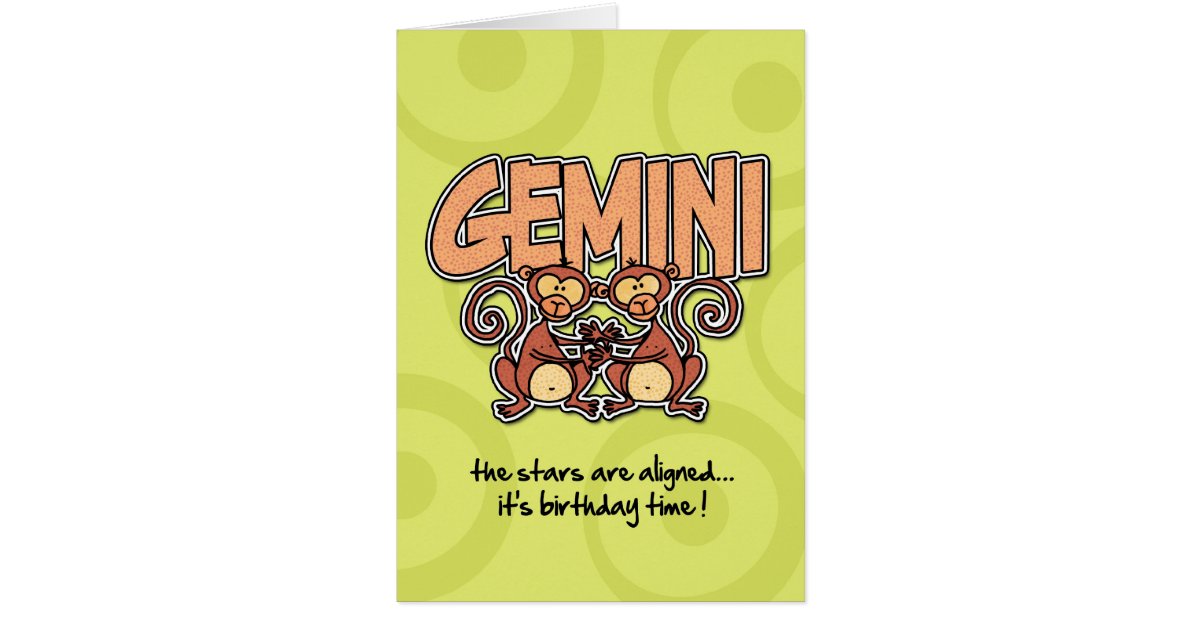 Zodiac Birthday - Gemini Card | Zazzle.com