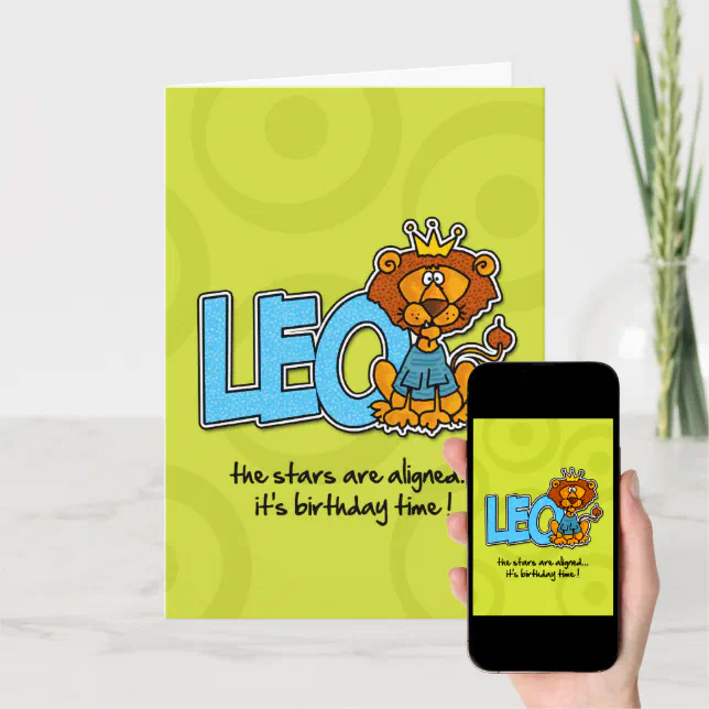 Zodiac Birthday — Leo Card | Zazzle