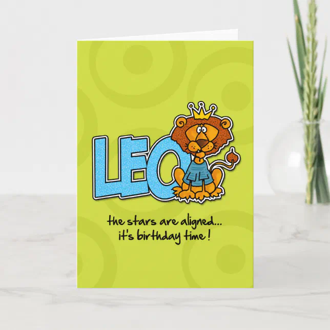 Zodiac Birthday — Leo Card | Zazzle