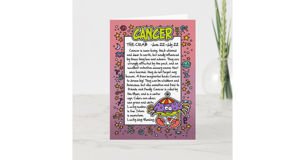 Zodiac - Cancer Fun Facts Card | Zazzle