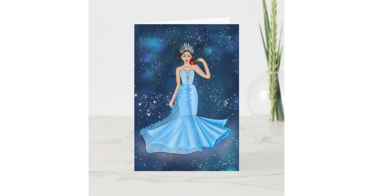 Zodiac Cancer Goddess Illustration Birthday Card | Zazzle