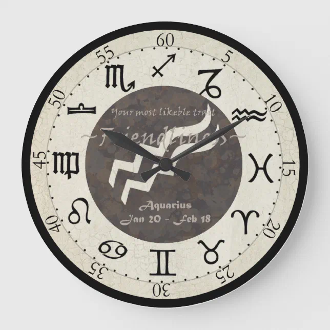 Zodiac Clock - Aquarius | Zazzle