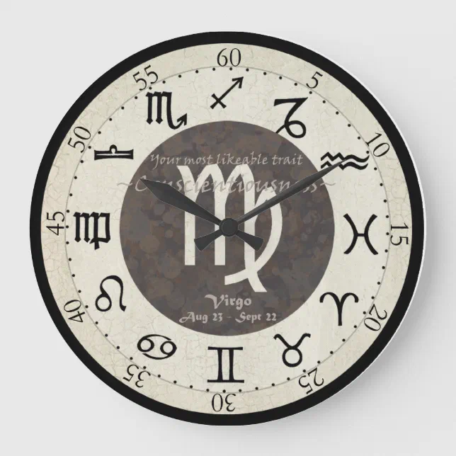 Zodiac Clock - Virgo | Zazzle
