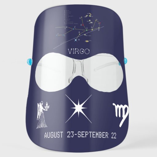 Zodiac Constellation And Sign Virgo Face Shield | Zazzle