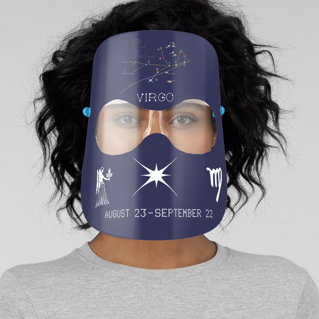 Zodiac Constellation And Sign Virgo Face Shield | Zazzle