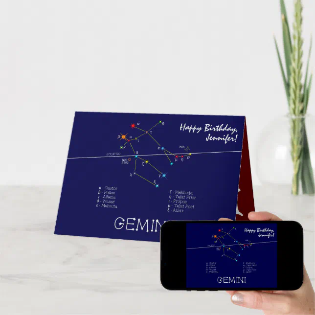 Zodiac Constellation Gemini Card | Zazzle