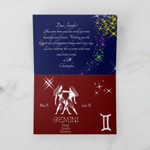 Zodiac Constellation Gemini Card | Zazzle